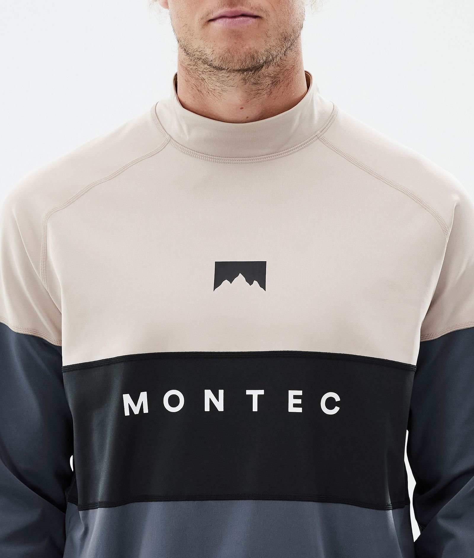 Montec Alpha Superundertøy overdel Herre Sand/Black/Metal Blue - Beige ...